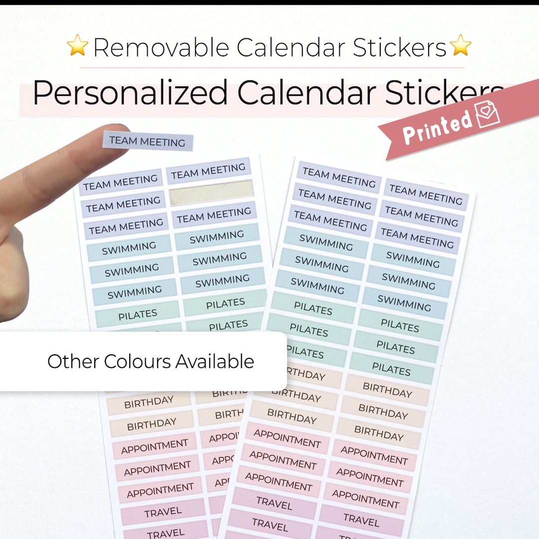 Personalized Stickers for Wall Planner, Removable Calendar Stickers ...