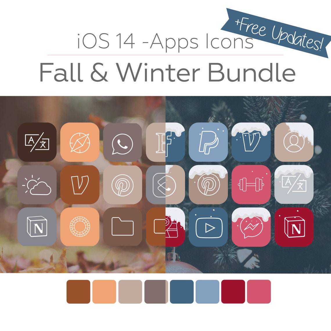 Ios14 Icons Fall & Winter Bundle Christmas Icons Winter - Etsy