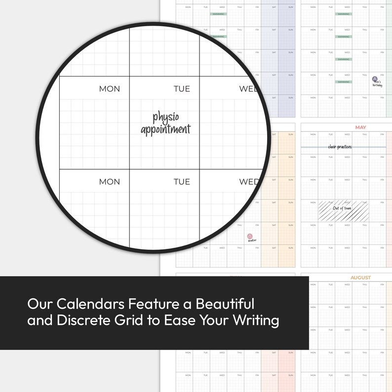 Full Height Calendar, Wall Calendar 2026, Wall Calendar Dry-erase ...