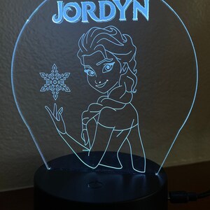 Elsa Table Lamp or Night Light Frozen Custom - Etsy