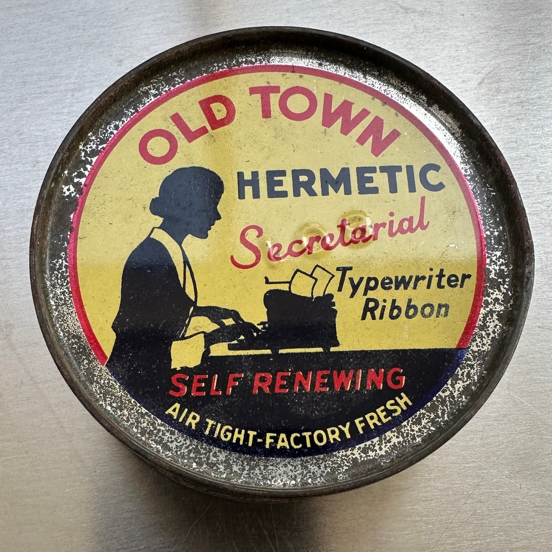 Vintage Typewriter Ribbon Tin - Old Town "hermetic" (still Sealed ...