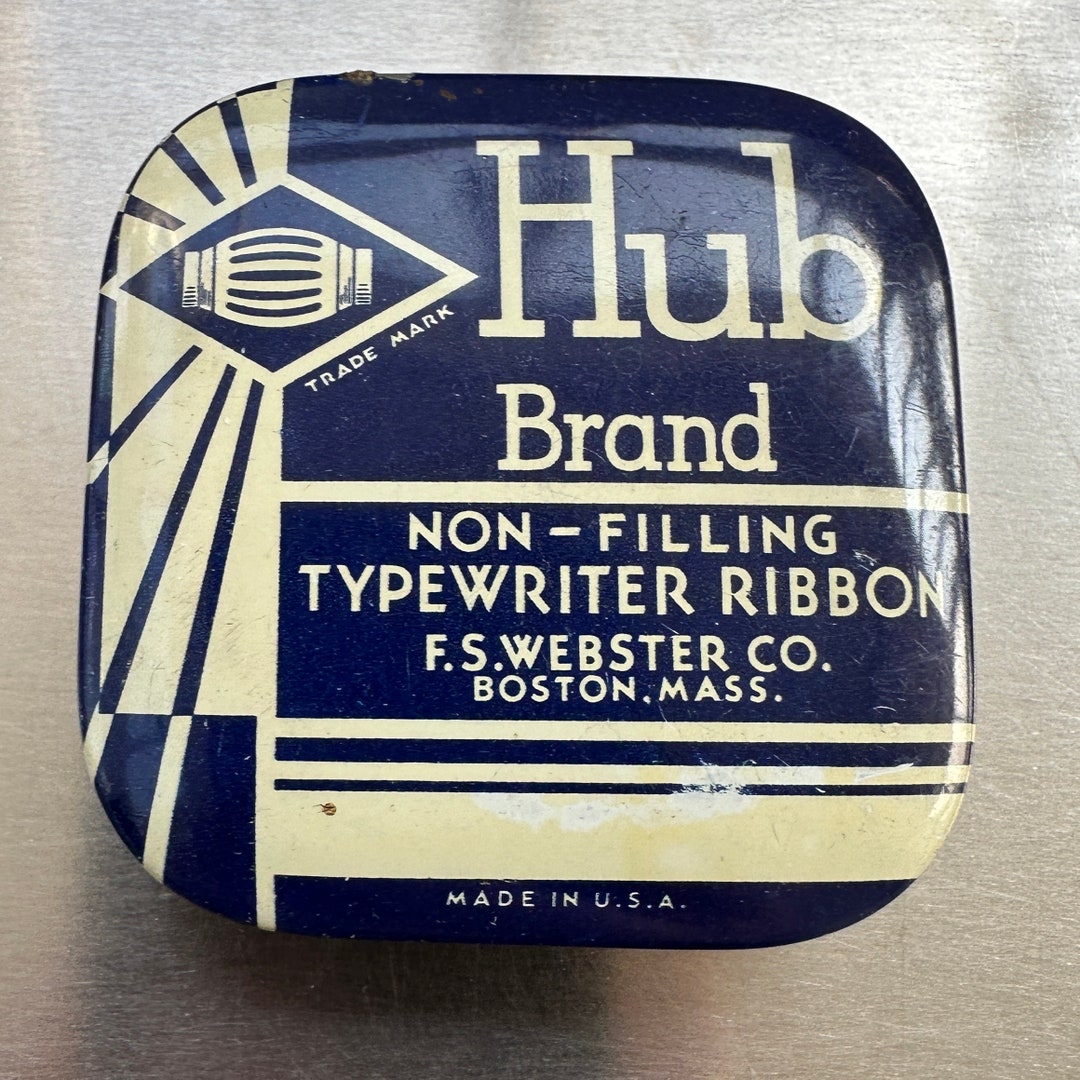 Vintage Typewriter Ribbon Tin - Hub Brand - Etsy