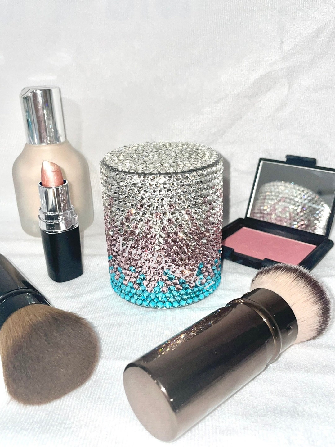 Pump Dispenser Bling Lotion Container Bedazzled Skincare Jar 1.7oz ...