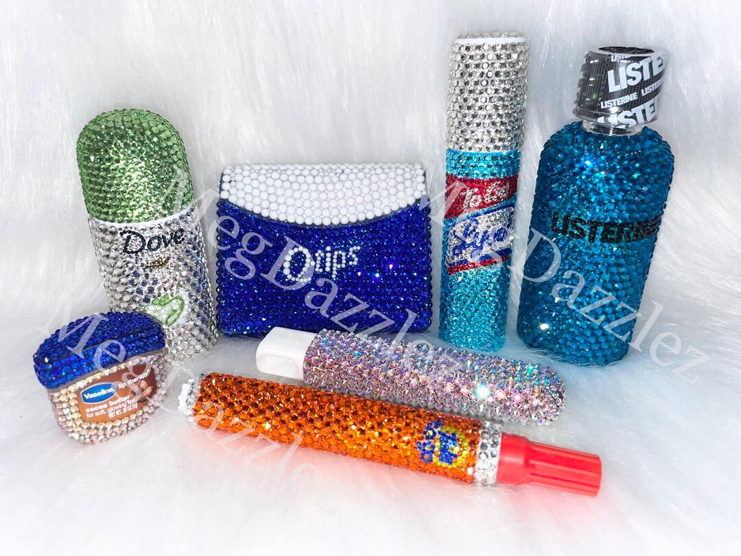 Blinged Out Travel Kit Bag Mini Toiletries Bedazzled Rhinestone Travel ...