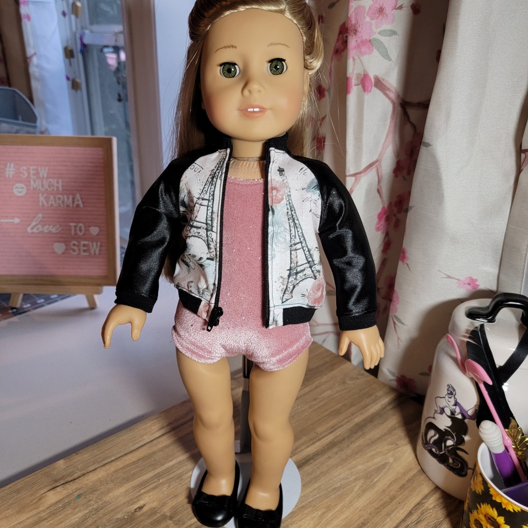 Doll Sparkly Dance Leotard Paris Bomber Jacket Set for the 18"doll - Etsy