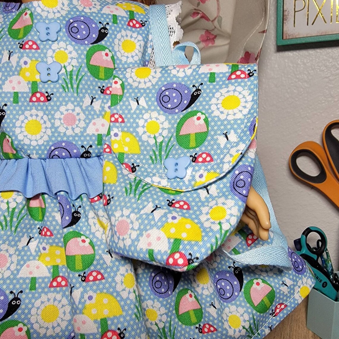Sweet Blue Flower & Snail Doll Dress Set for the 18"doll - Etsy