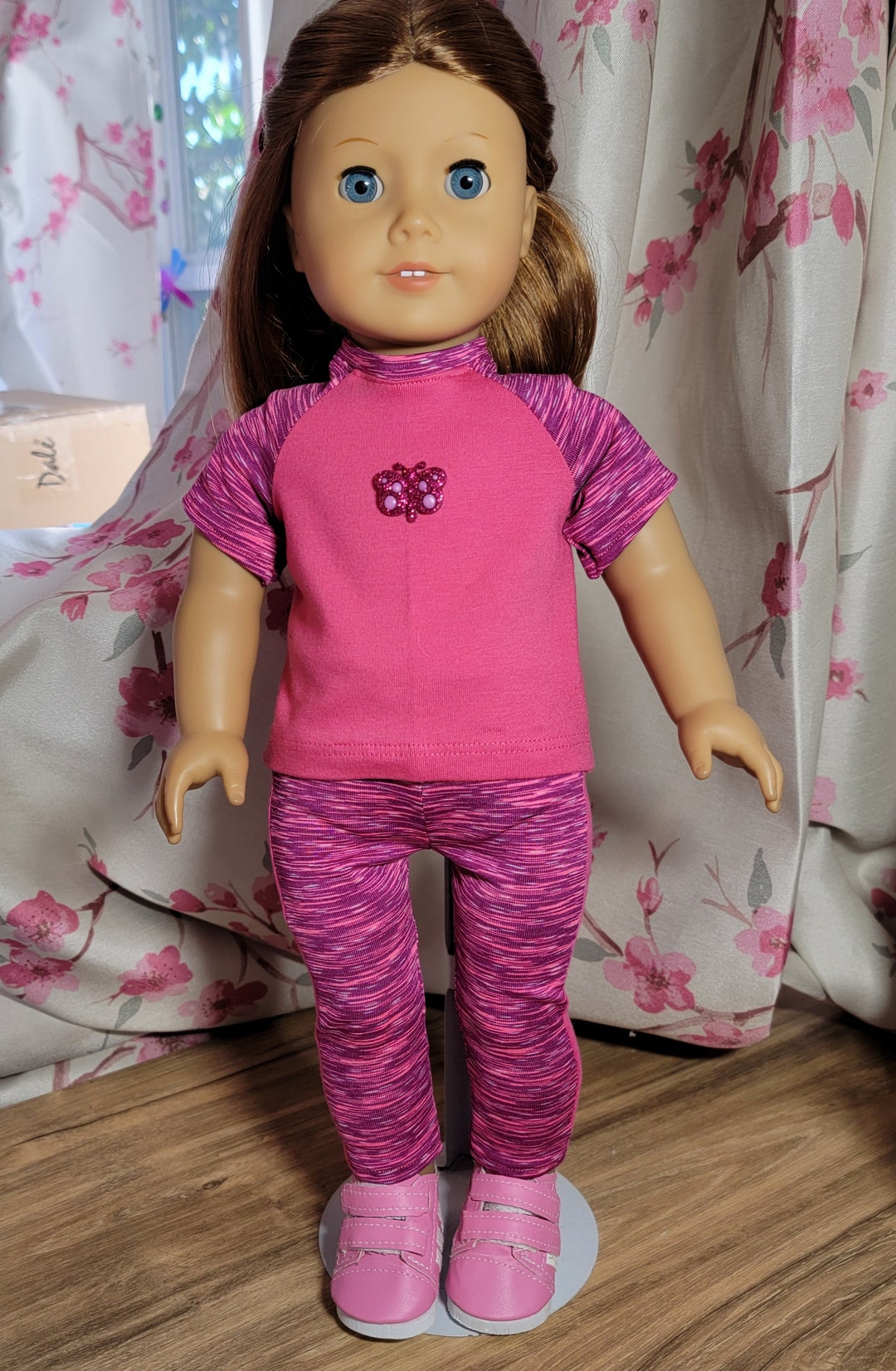2pc Doll Pink Raspberry Active Outfit Butterfly for the 18"doll - Etsy