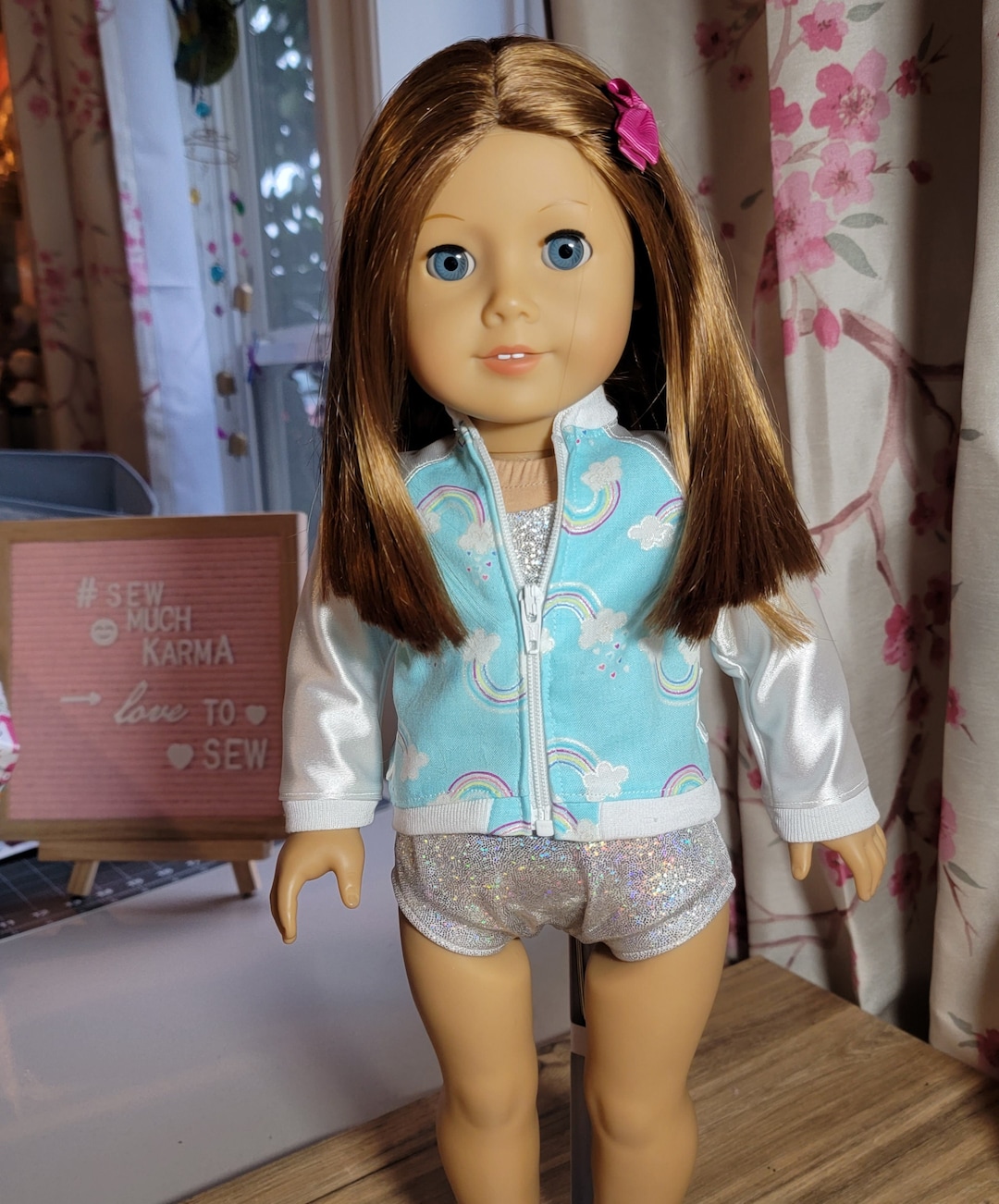 Sparkly Doll Leotard Bomber Jacket Outfit Set for the 18"doll - Etsy