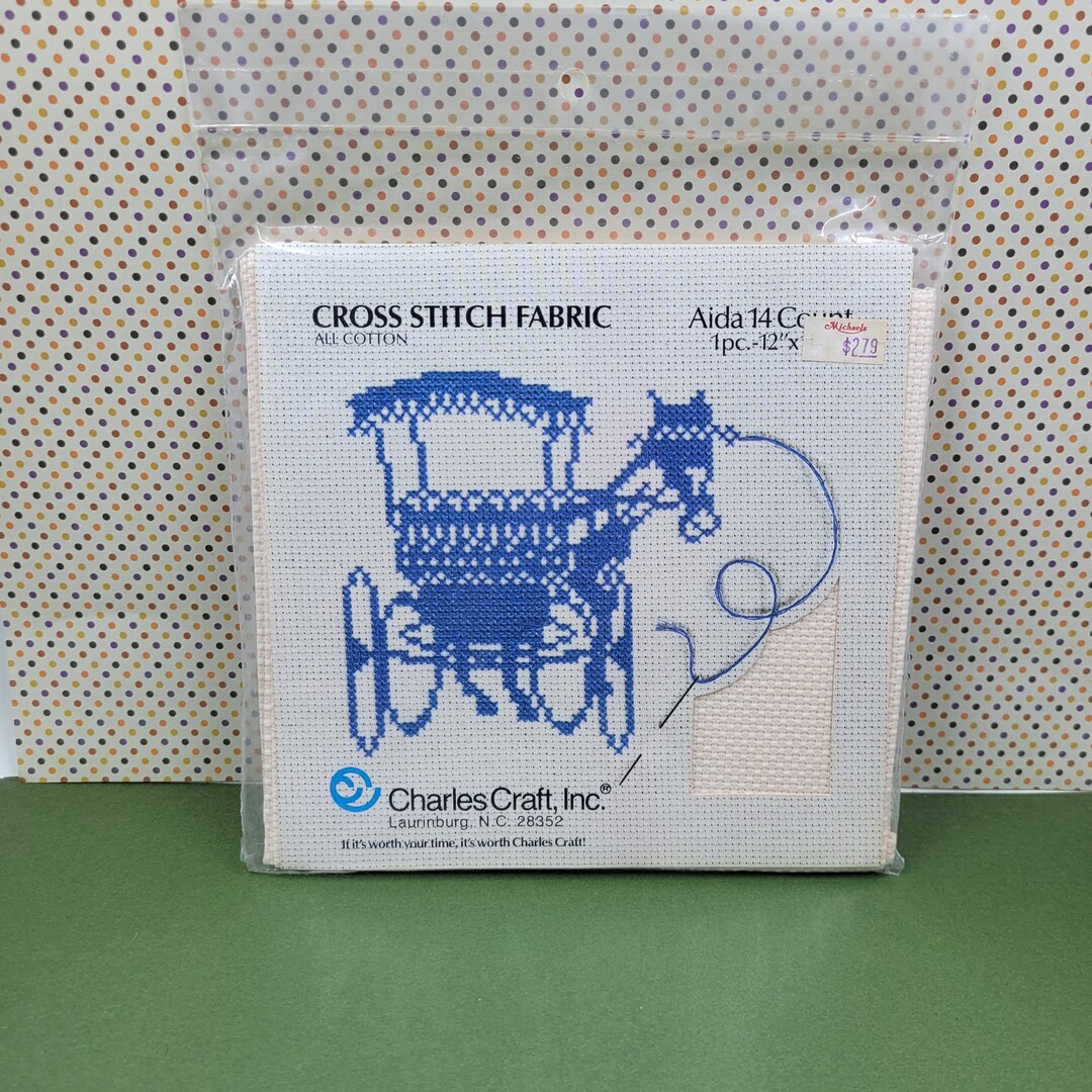 Charles Craft 14 Count Aida Cross Stitch Fabric 100% Cotton Ivory 12 X ...
