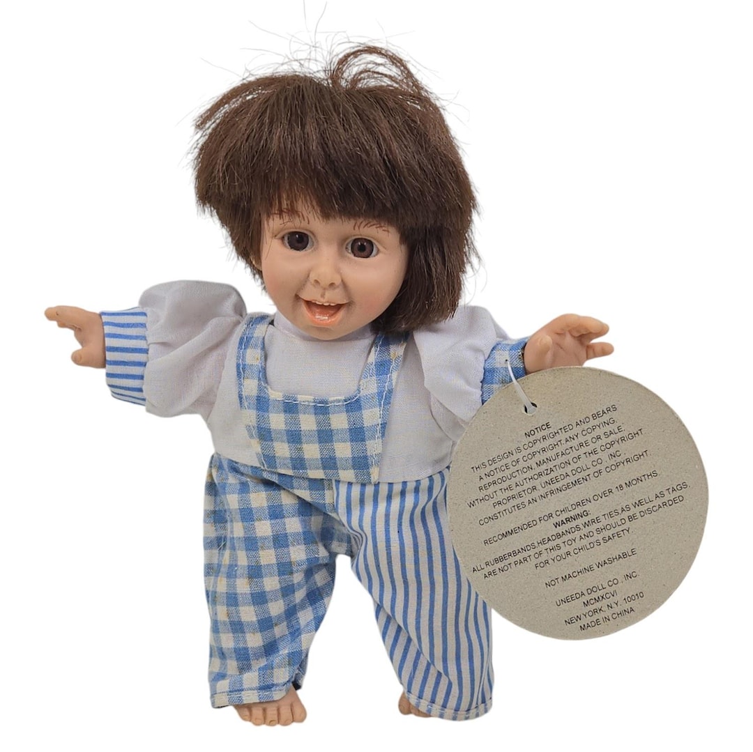 Vintage 1990s Baby Happy Doll Brown Hair Collectible Expression Doll 6. ...