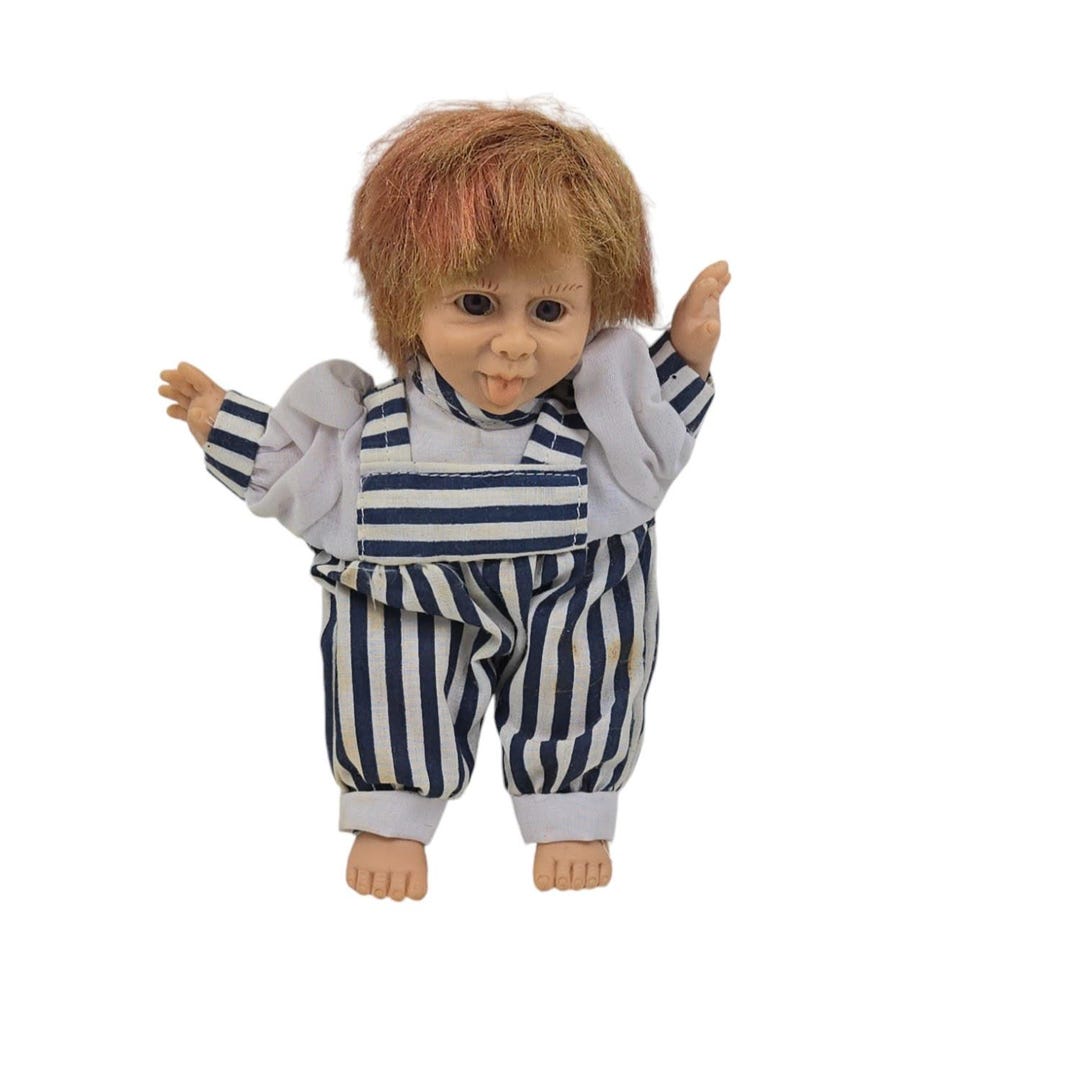 Vintage 1990s Baby Doll Tongue Out Red Hair Collectible Expression Doll ...