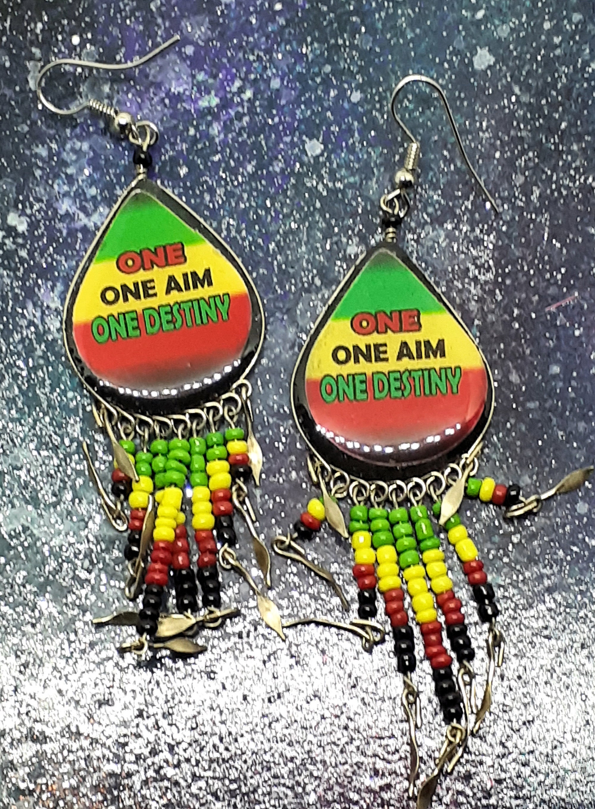 One One Aim One Destiny Rasta Colors Marijuana Leaf Weed Pot - Etsy