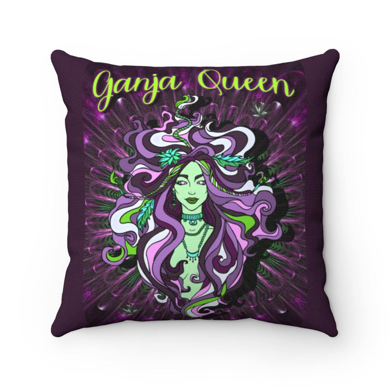 Ganja Queen Purple Weed Cannabis Design Spun Polyester Square - Etsy