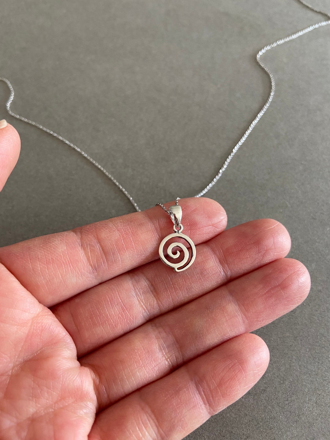 Silver Tiny Mini Swirl Necklace - Sterling Silver - Etsy