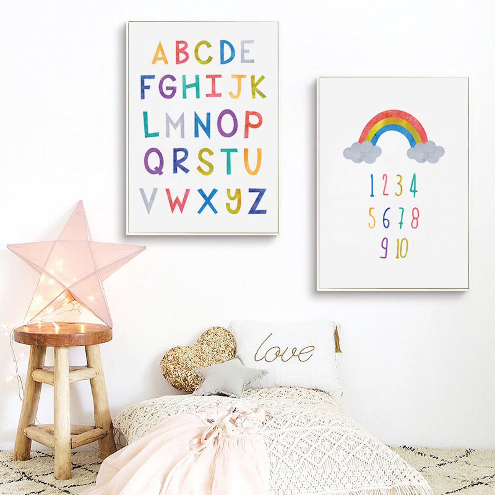 Rainbow Printable Poster Kids Bedroom Decor Watercolor - Etsy