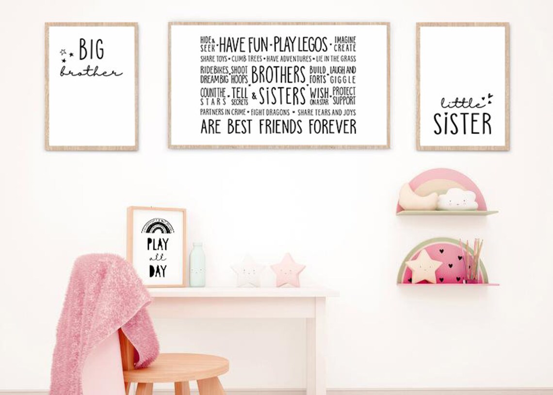 Brothers And Sisters Printable Art Siblings Print Playroom | Etsy