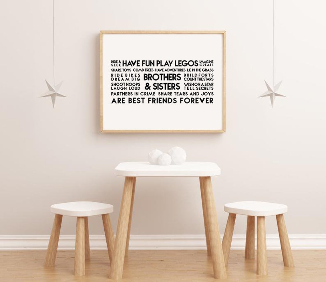 Brothers and Sisters Printable Artshared Room Postersiblings | Etsy