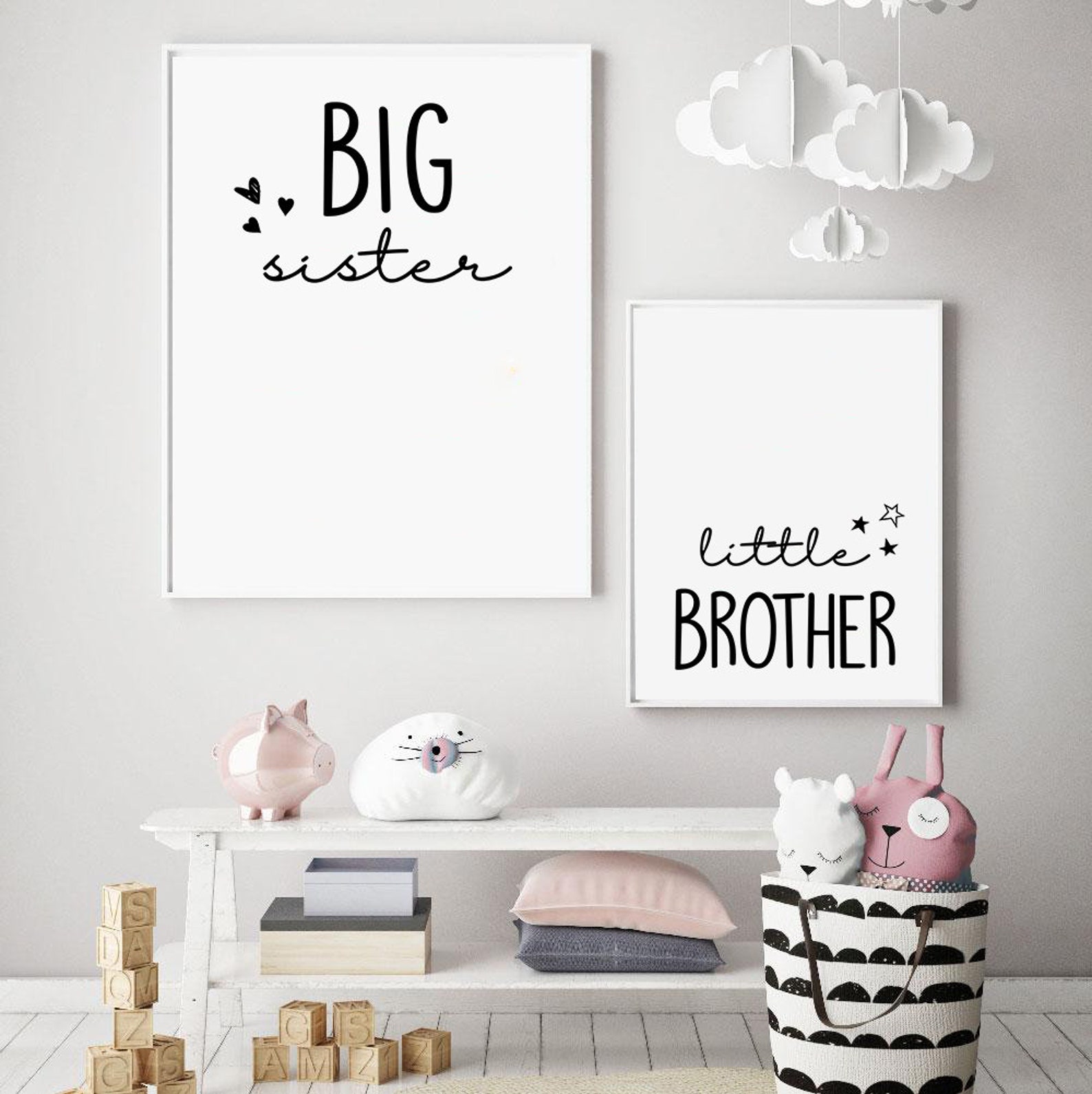 Brothers and Sisters Printable Art Set of 3 Vertical Posters | Etsy