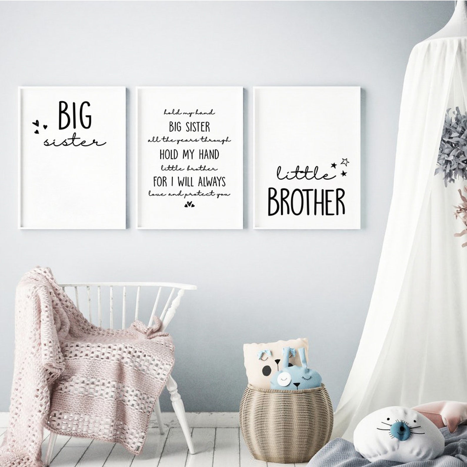 Set of 3 Pintable Posters Little Brother Big Sister Hold My | Etsy