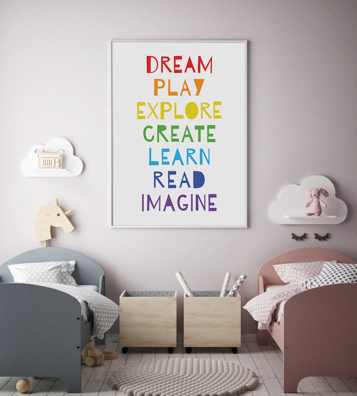 Dream Play Explore Create Learn Read Imagine-kids Printable - Etsy