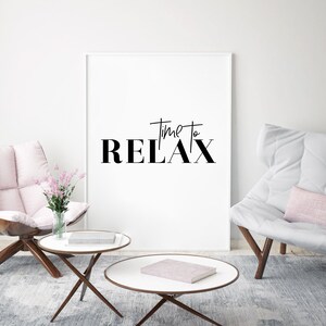 Time to Relax, Bedroom Decor, Instant Download, Printable Art ...