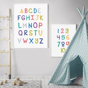 Watercolor Numbers Printable Poster, Numbers, Nursery Decor, Classroom ...