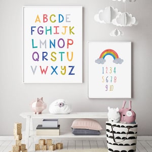 Rainbow Printable Poster, Kids Bedroom Decor, Watercolor Rainbow ...
