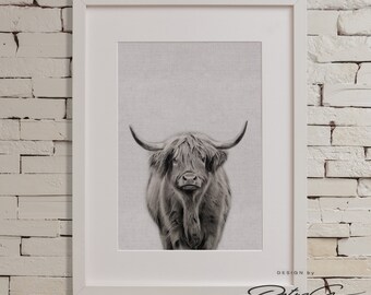 Highland Cow Printable Poster Farmhouse Decor Rustic Decor | Etsy