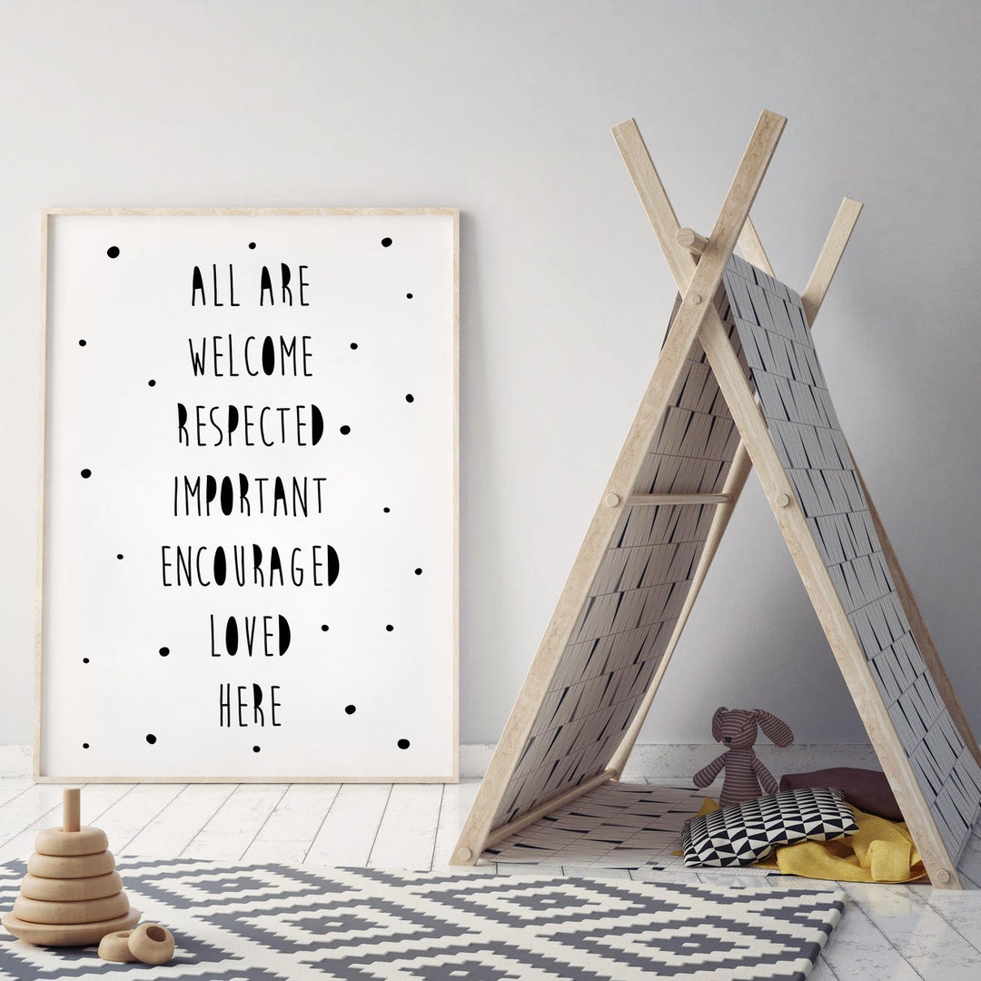 All Are Welcome Here, Children's Wall Art,inclusion Printable Poster ...