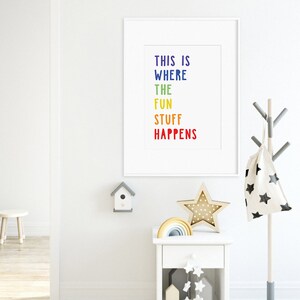 This is Where the Fun Stuff Happens Printable Poster Playroom - Etsy