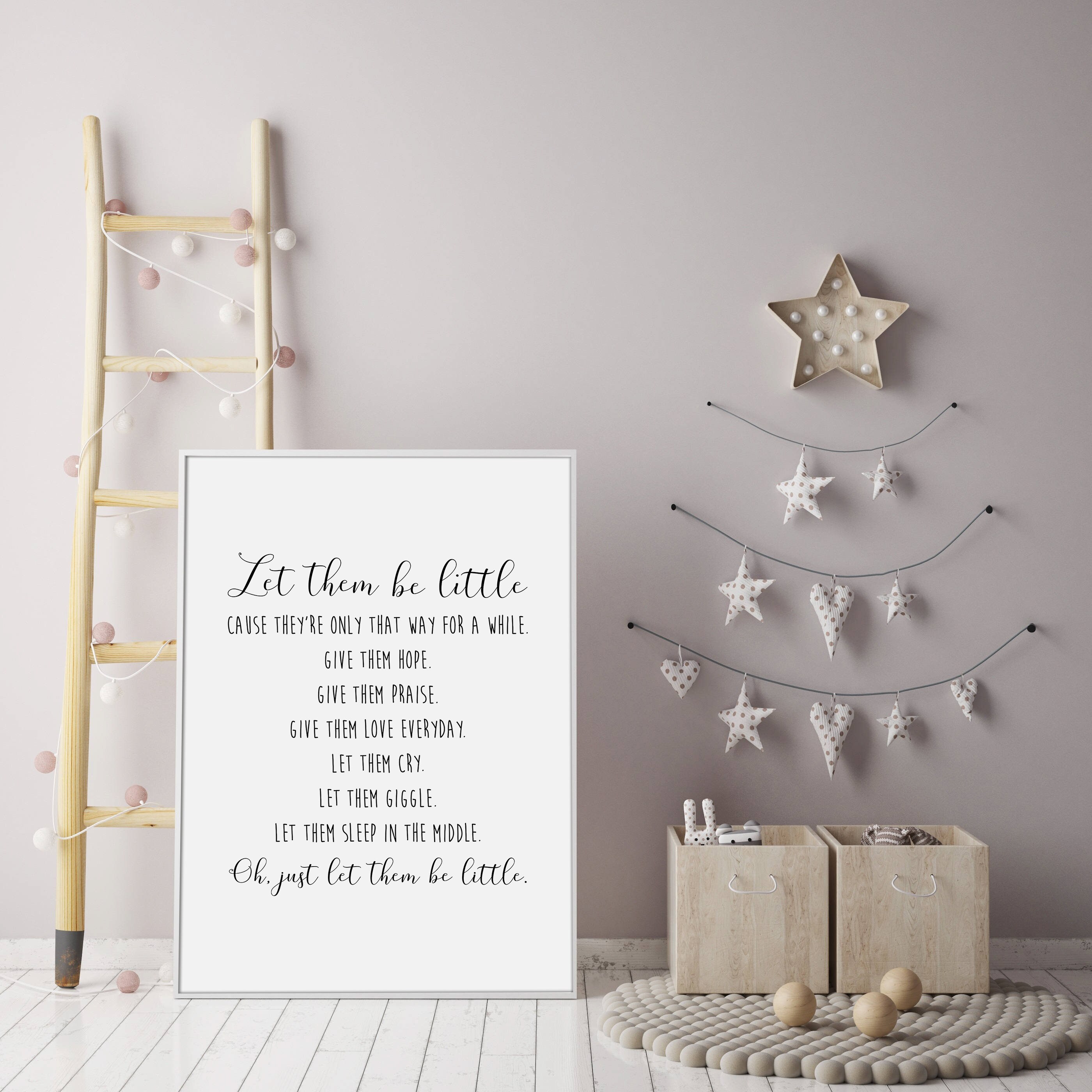 Let Them Be Little Printable Art Playroom Decor Baby Room | Etsy