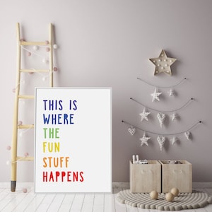 This is Where the Fun Stuff Happens Printable Poster Playroom - Etsy