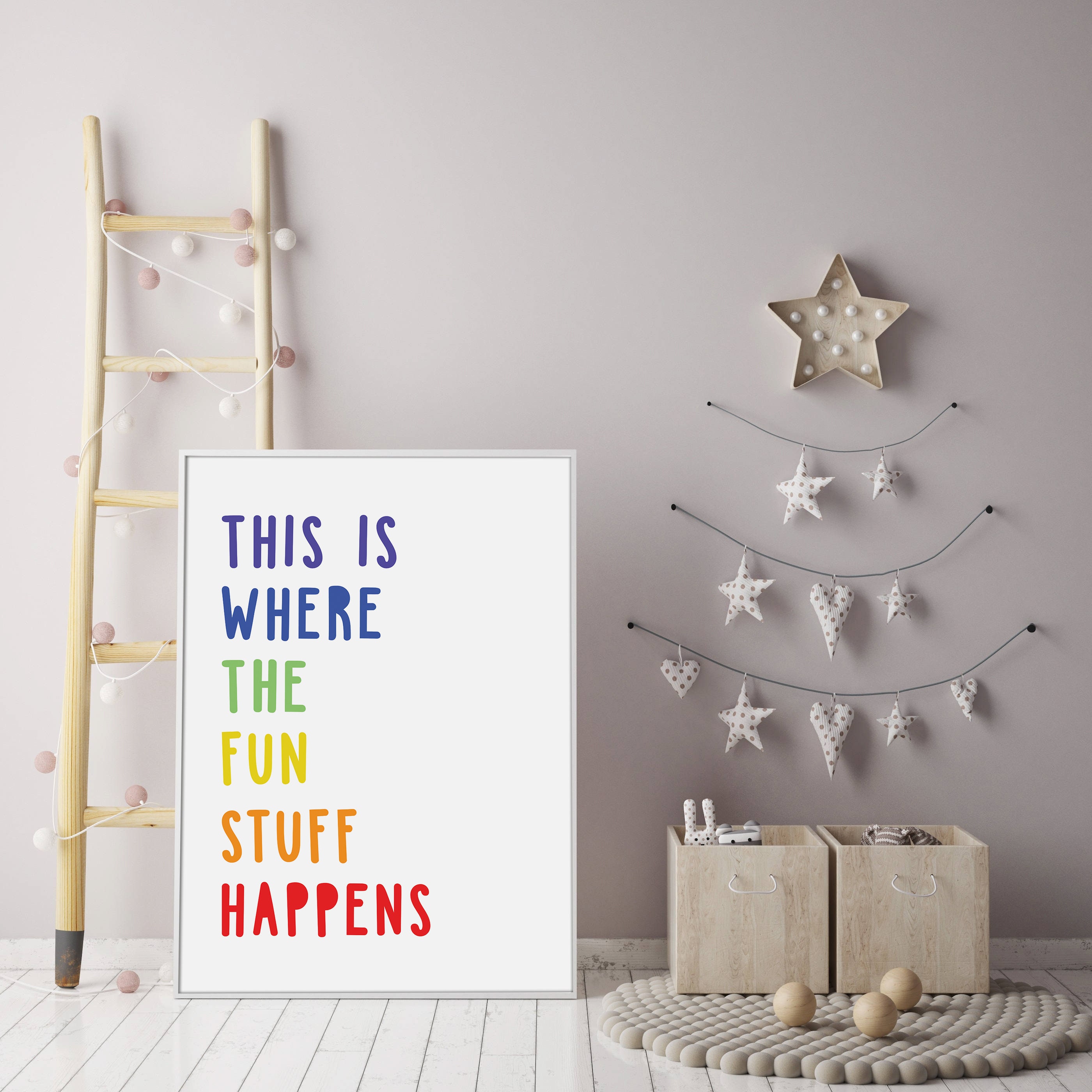 This is Where the Fun Stuff Happens Printable Poster Playroom | Etsy