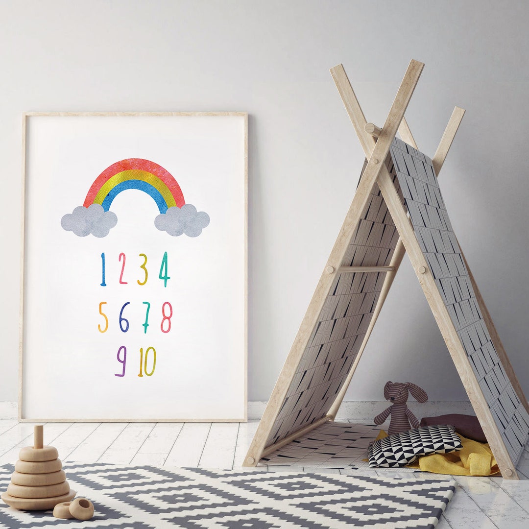 Rainbow Printable Poster, Kids Bedroom Decor, Watercolor Rainbow ...