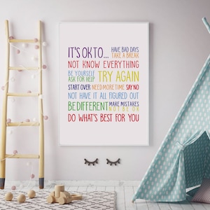 Affirmations Wall Art for Kids, Educational Posters, Kids Room Decor ...