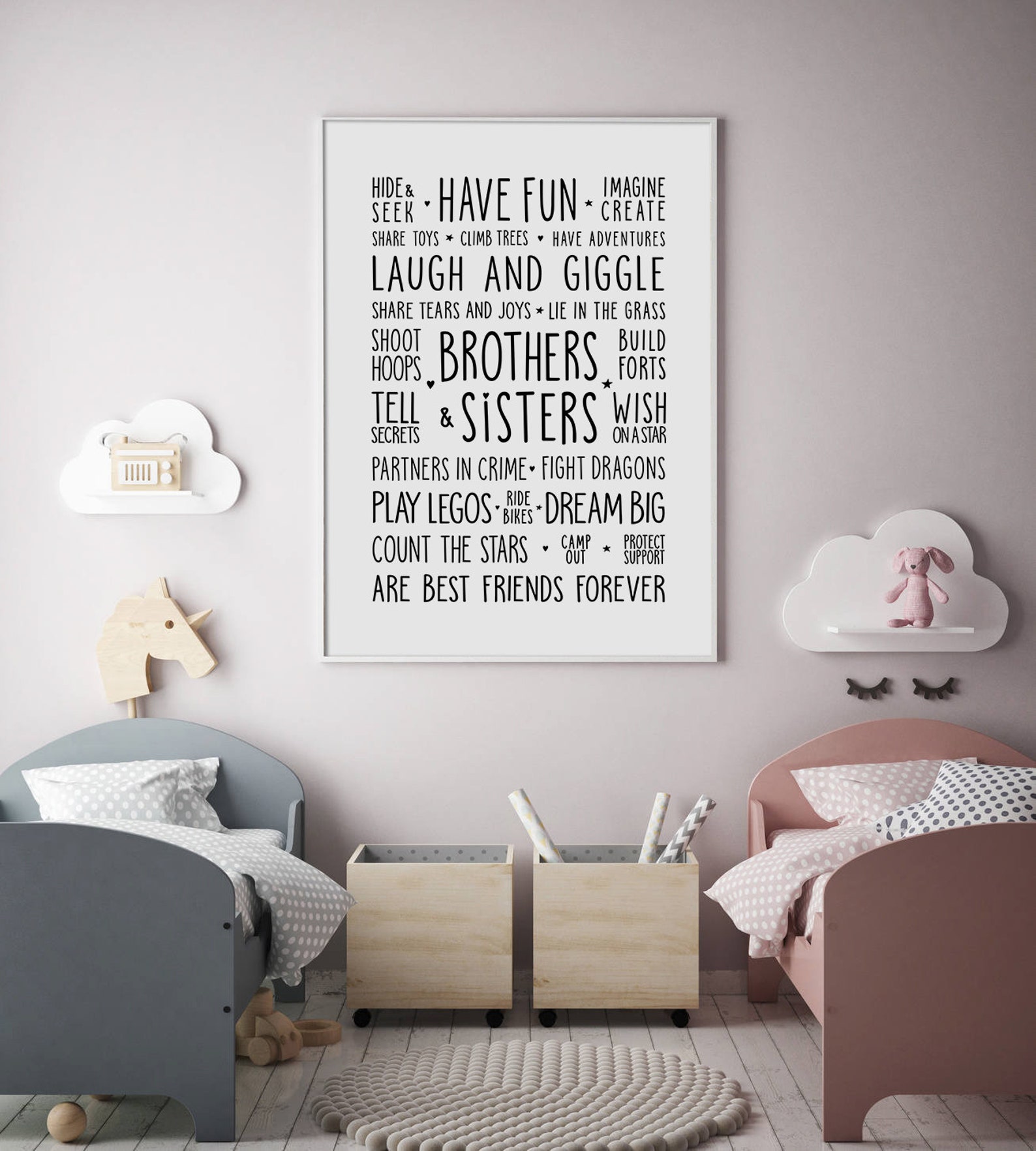 Brothers and Sisters Printable Art Set of 3 Vertical Posters | Etsy