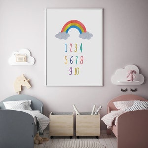 Rainbow Printable Poster, Kids Bedroom Decor, Watercolor Rainbow ...