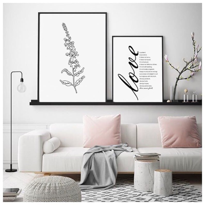 Wall Art Printable Minimalist Printable Art Flower Print | Etsy