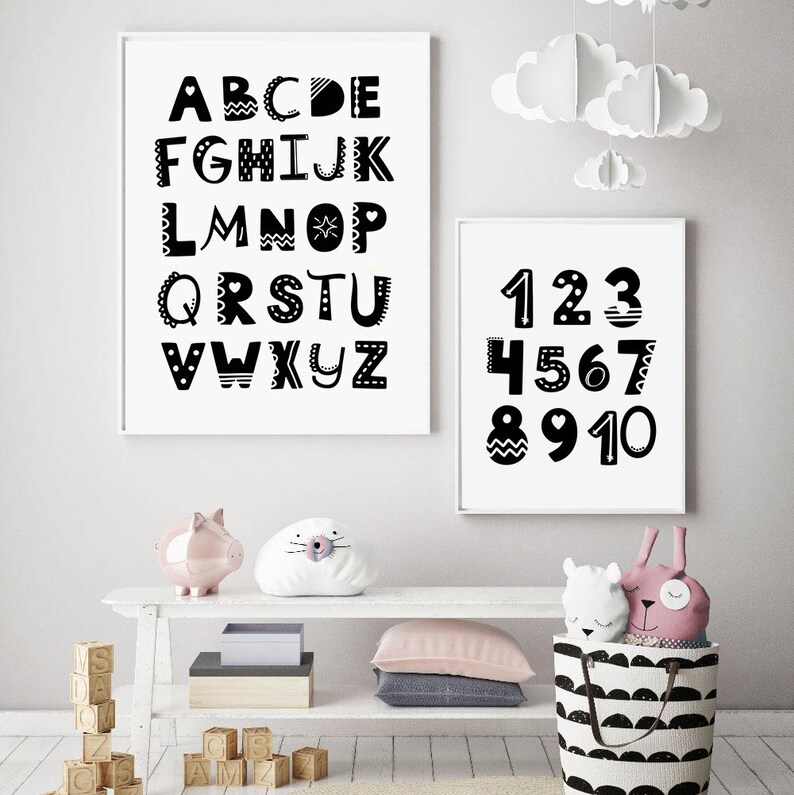 Nursery Numbers Nursery Decor 123 Print Playroom Printable - Etsy