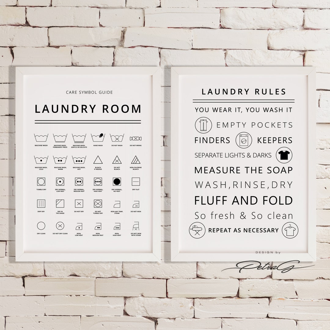 Laundry Room Set of Two Prints, Printable Art, Laundry Wall Decor ...