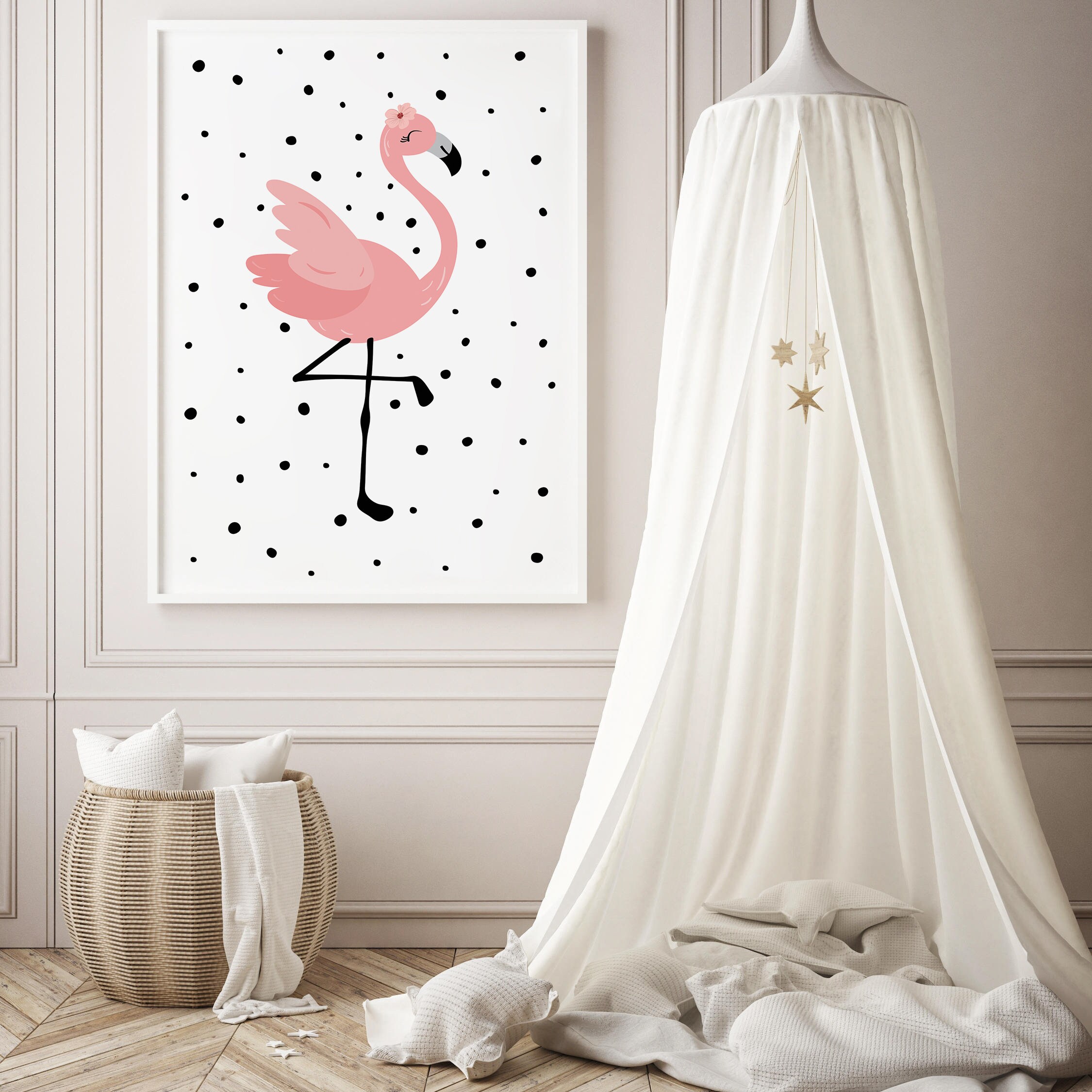 Flamingo Printable Poster Flamingo Wall Art Tropical Wall - Etsy