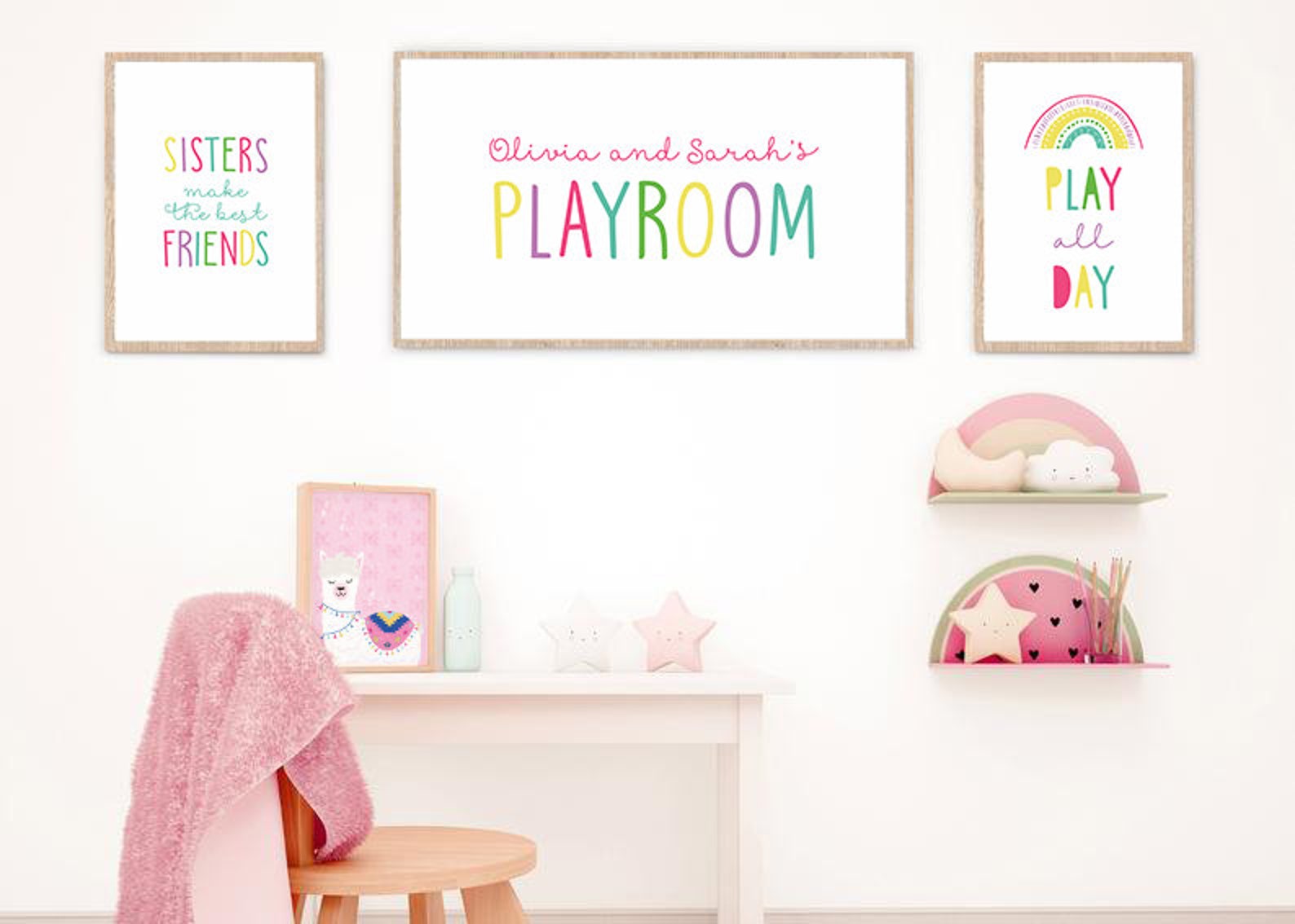 Set of 3 Playroom Printables Girls Room Decor Sisters Wall - Etsy
