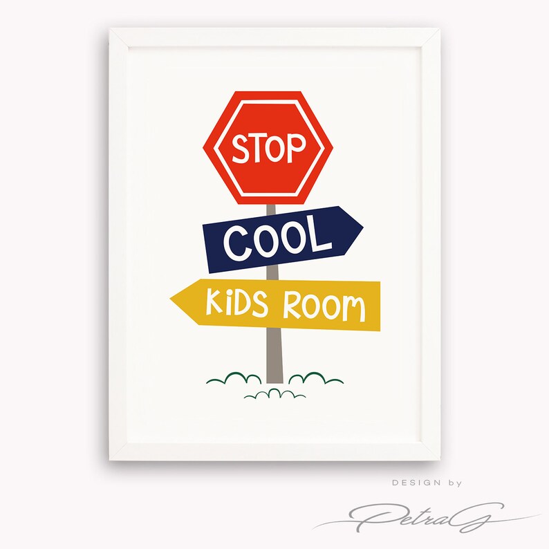 Stop Cool Kids Room Printable Transport Art Transport Themed - Etsy
