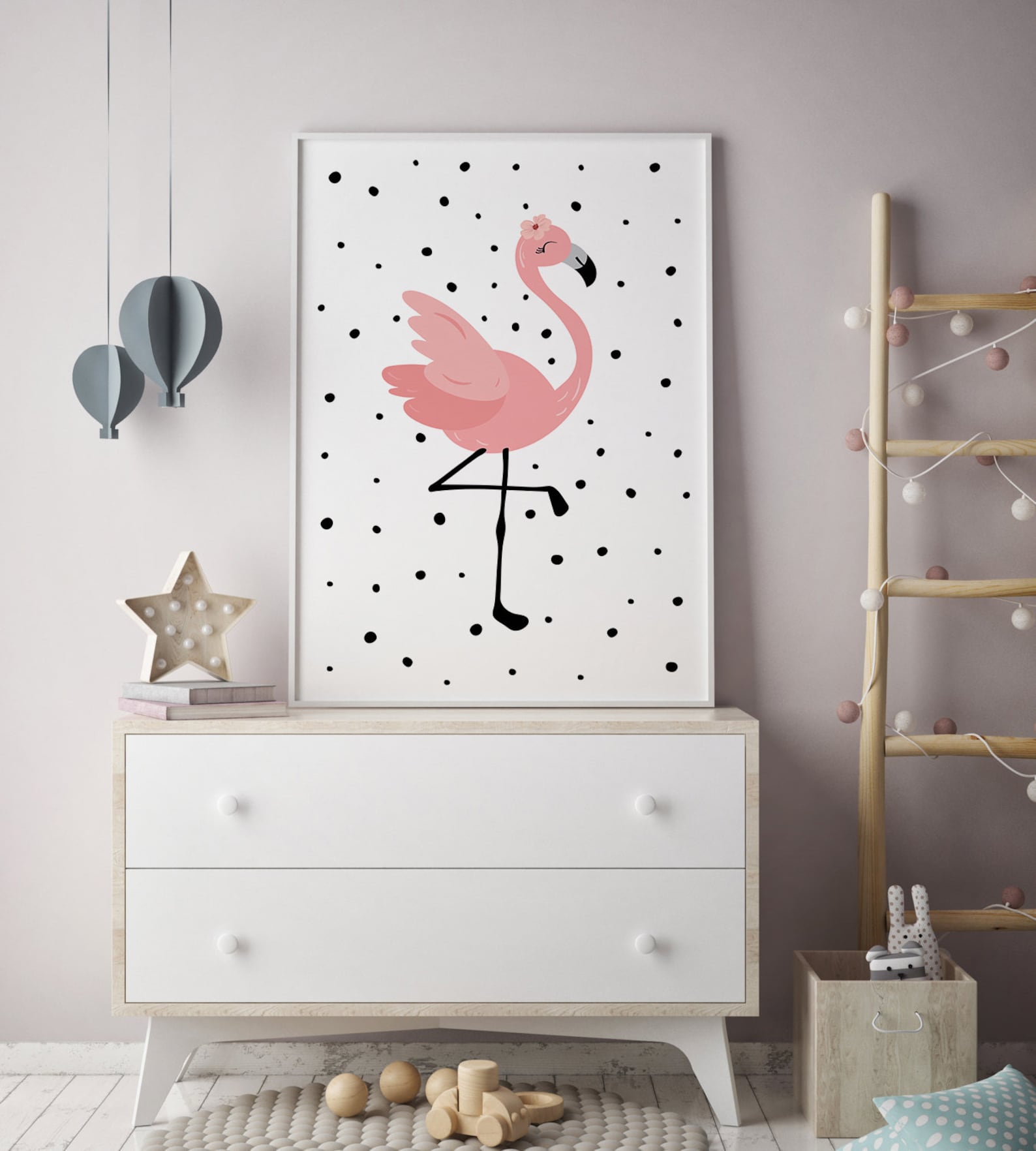 Flamingo Printable Poster Flamingo Wall Art Tropical Wall - Etsy