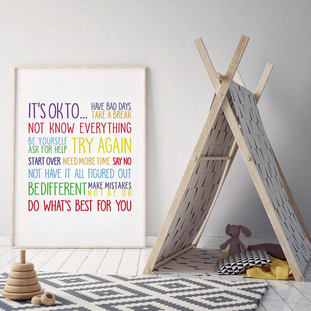 Affirmations Wall Art for Kids, Educational Posters, Kids Room Decor ...