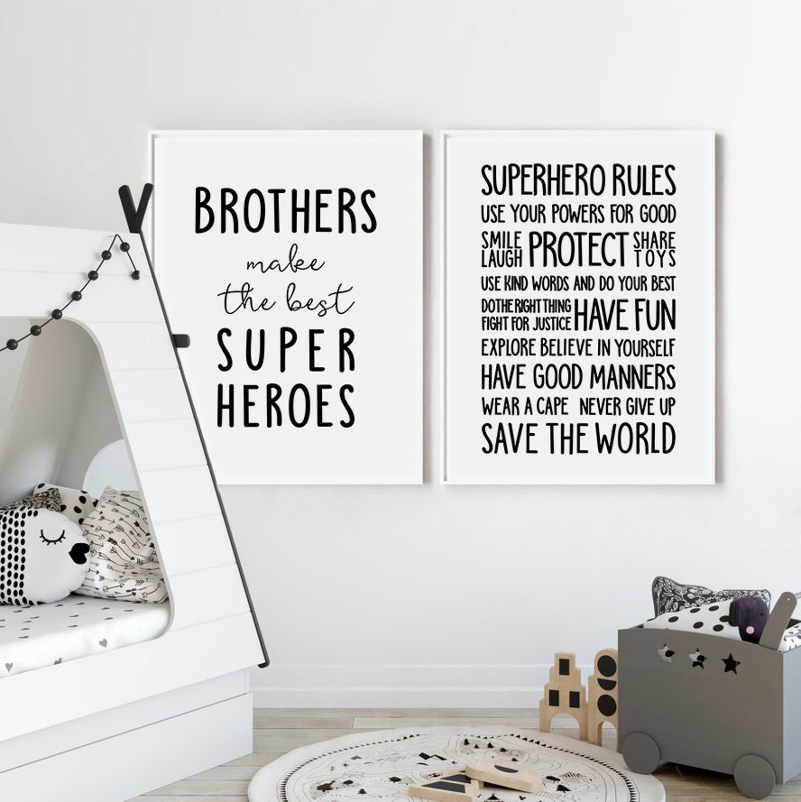 Superhero Poster Brothers Make the Best Superheroes Boys | Etsy