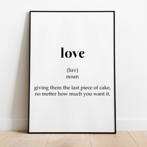 Love Print, Love Definition Poster, Love Dictionary Print, Love Quote ...