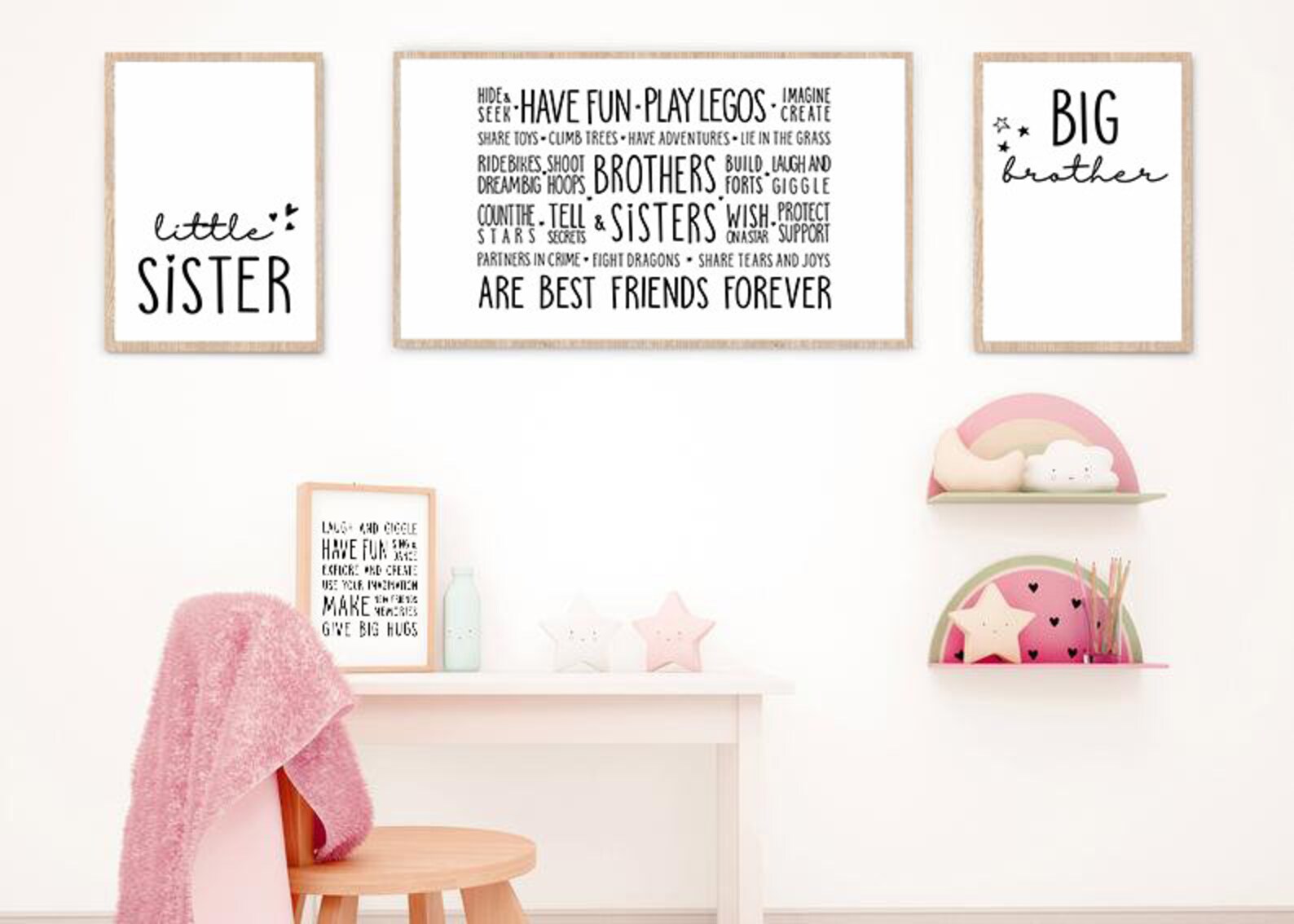 Set of 3 Printable Posters Big Brother Little Sister - Etsy