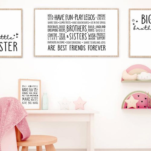 Set of 3 Pintable Posters Big Brother Little Sister Hold My - Etsy