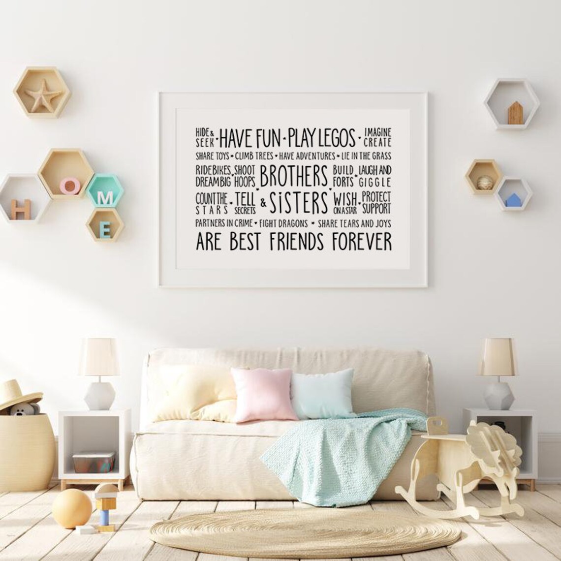 Brothers And Sisters Printable Art Siblings Print Playroom | Etsy